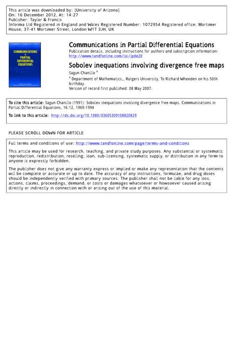 Pdf Sobolev Inequalities Involving Divergence Free Maps