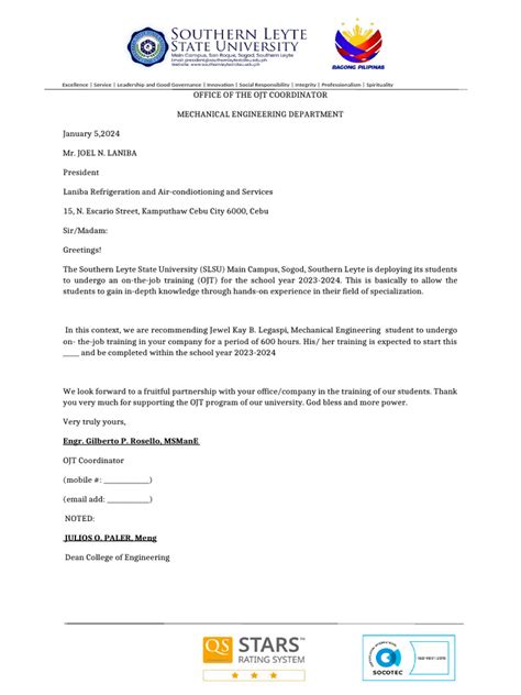Qf In06 Ojt Recommendation Letter 2 Pdf