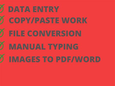 Data Entry Manual Typing File Conversion Services Upwork