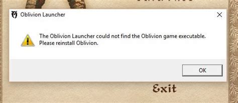 Cannot Find Game Executable Oblivion