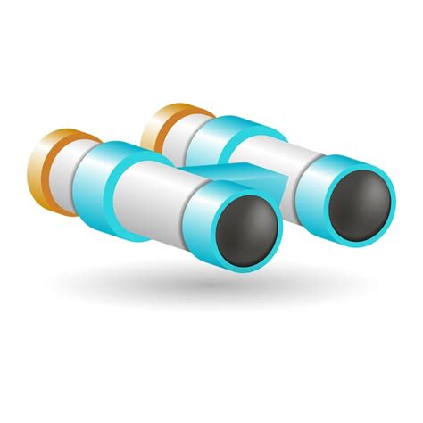 야외 레크리에이션 컬렉션에서 쌍안경 아이콘 3d 그림 웹 디자인 템플릿 Infographics 등을 위한 크리에이 티브 쌍안경 3d 아이콘 프리미엄 벡터