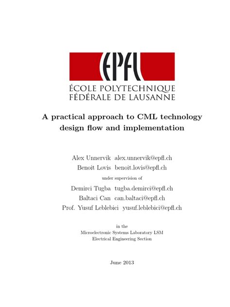A Practical Approach To Cml Technology Design Flow And Implementation