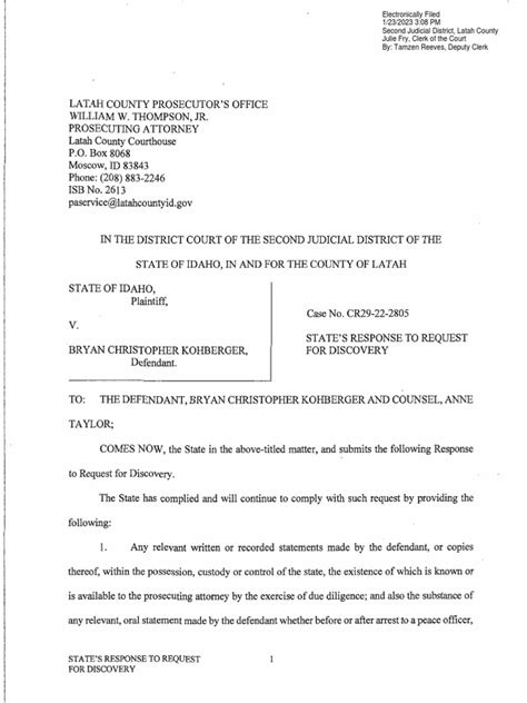 States Response To Request For Discovery Pdf Discovery Law Prosecutor
