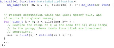 Matrix Multiplication Kernel Includes A Broadcast Operation Download