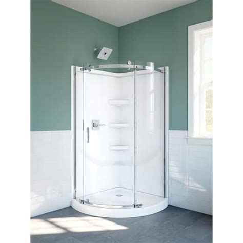 Delta 38 In W X 72 In H Sliding Frameless Corner Shower Enclosure In