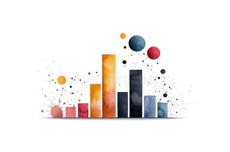 A Colorful Watercolor Bar Chart Design With Splashes And Dots Perfect For Business Reports And