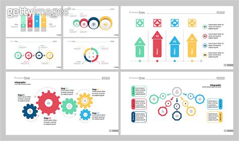Seven Workflow Slide Templates Set 1222334139 게티이미지뱅크