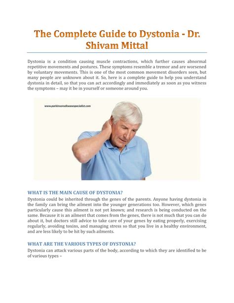 Ppt The Complete Guide To Dystonia Dr Shivam Mittal Powerpoint Presentation Id 7824216