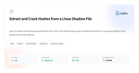 Extract And Crack Linux Shadow File Hashes Labex