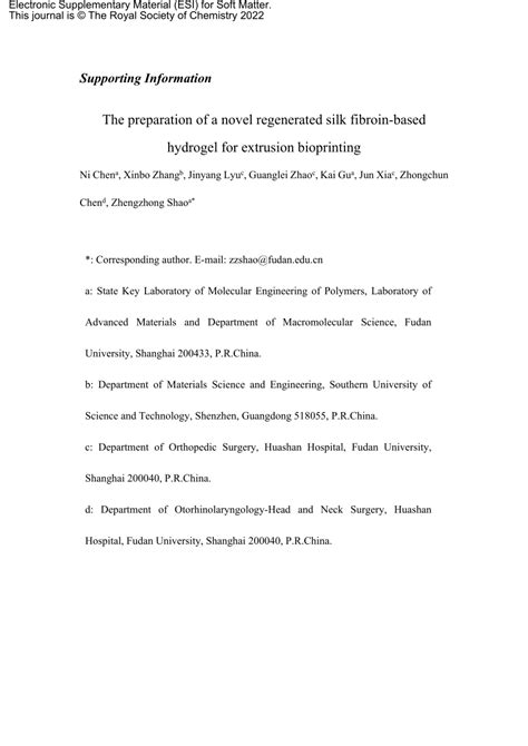 Pdf The Preparation Of A Novel Regenerated Silk Fibroin Based