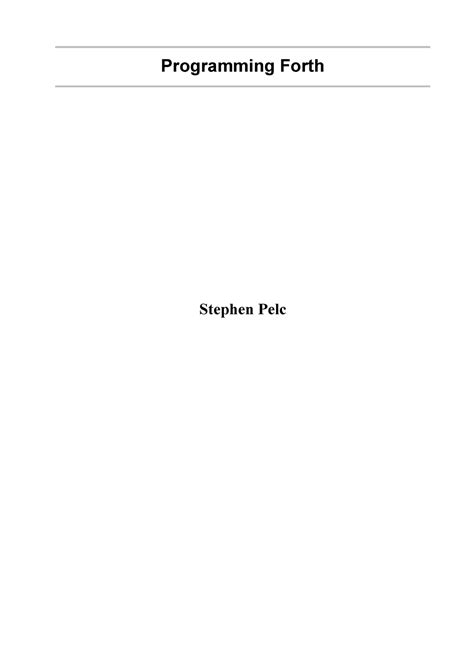 Program Forth Apuntes 1 Programming Forth Stephen Pelc