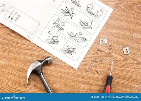 Ikea S Instructions For Furniture Assembling With Tools Editorial Photo