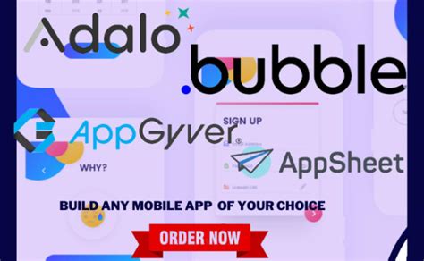 Create Your Mobile App Using Adalo Bubble Appsheet Flutterflow Appgyver