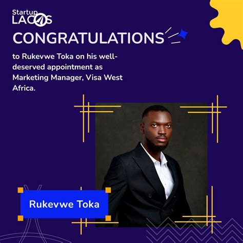 Startup Lagos On Linkedin Cheers To Your New Chapter Rukevwe Toka Mba Marketing Manager At Visa