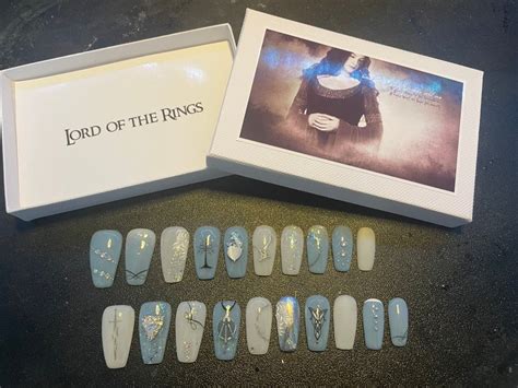 Lord Of The Rings Press On Nails Arwen Inspired Gel Nail Set Etsy