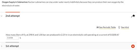 Solved Oxygen Supply In Submarines Nuclear Submarines Can Chegg Com