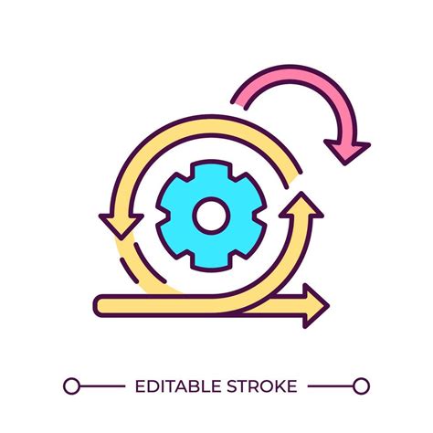 Agile Development Rgb Color Icon Rotating Gear And Arrows Icon