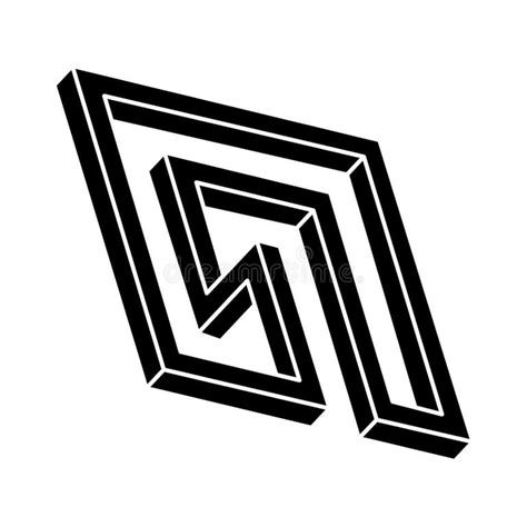 Impossible Object Unreal Geometric Shape Optical Illusion Figure Optical Art Vector