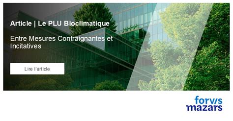 Article Le Plu Bioclimatique Entre Mesures Contraignantes Et Incitatives Forvis Mazars
