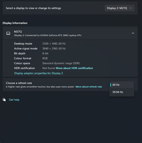 M27q Doesnt Allow More Than 60hz On My Gaming Laptop Rgigabyte