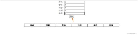 用js简单实现信息录入功能js用户在页面输入信息单击确定按钮将数据添加到表格中单击修改按钮可以修改表 Csdn博客
