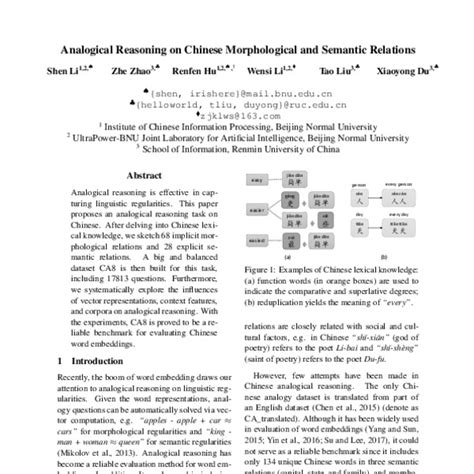 Analogical Reasoning On Chinese Morphological And Semantic Relations
