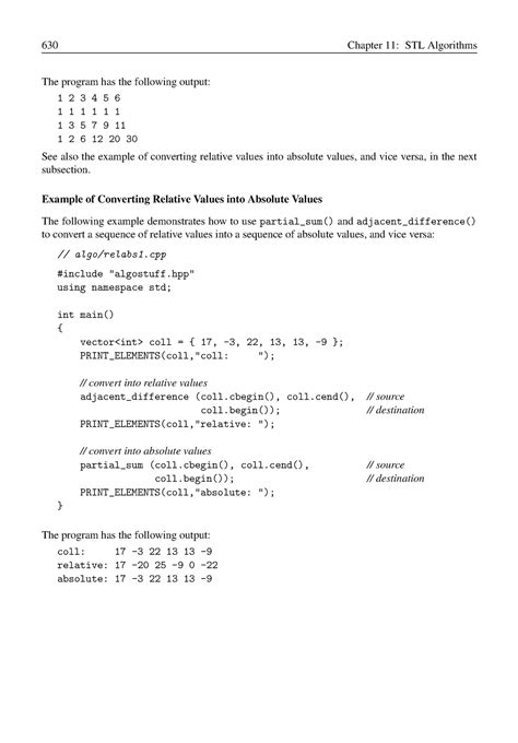 The C Standard Library A Tutorial 630 Chapter 11 Stl Algorithms The Program Has The