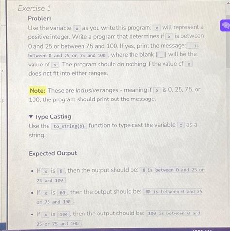 Solved Xercise 1 Problem Use The Variable As You Write This