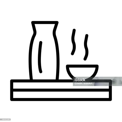 음식 컬렉션에서 사케 아이콘 얇은 선형 사케 레스토랑 흰색 배경에 격리 된 유리 윤곽 아이콘 라인 벡터 사케 사인 웹 및 모바일 기호 0명에 대한 스톡 벡터 아트 및 기타