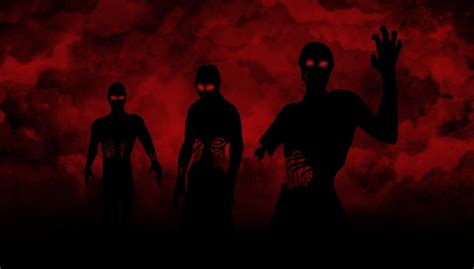 Hd Wallpaper Zombie Silhouette Dark Red Spooky People Back Lit