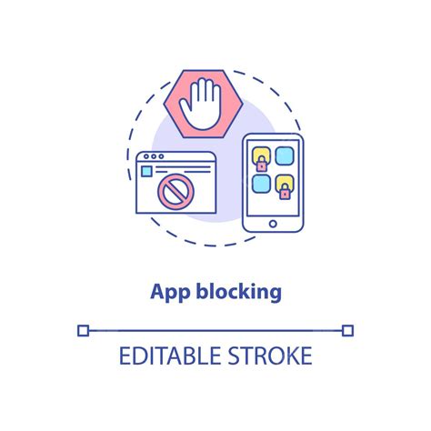 App Blocking Concept Icon Art Graphic Control Vector Art Graphic