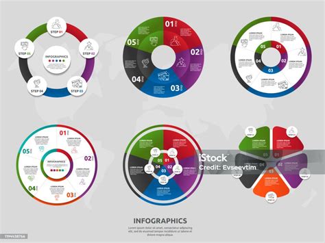 벡터 템플릿 원 및 섹터 인포그래픽 5가지 옵션으로 비즈니스 개념을 설정합니다 개념에 대한 스톡 벡터 아트 및 기타 이미지 개념 개념과 주제 건축물 Istock