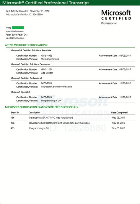 Our Specialists Continue To Successfully Pass The Microsoft Certification Exams SERVILON