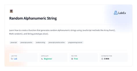 Javascript 에서 무작위 영숫자 문자열 생성 방법 Labex