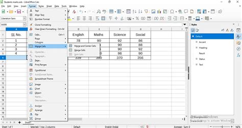 Merge Cells — Lesson Science State Board Class 8