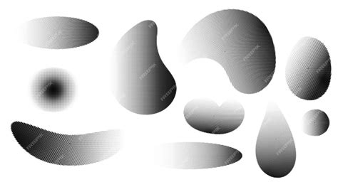 Premium Vector Set Of Various Vector Halftone Abstract Shapes