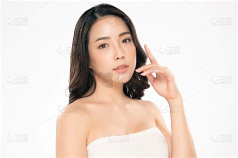 清新 女人 亚洲 干净 皮肤 自然美 青年人 可爱的 背景分离 肖像