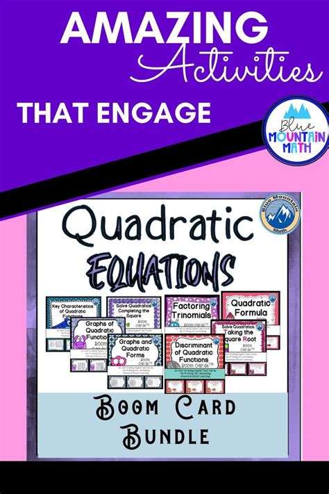 Quadratic Equations Boom Card Bundle Quadratics Fun Math School Algebra