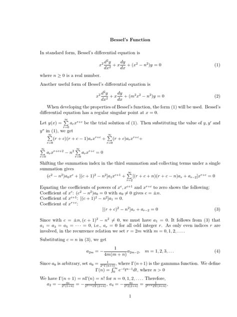 Bessel Functions Pdf Abstract Algebra Equations