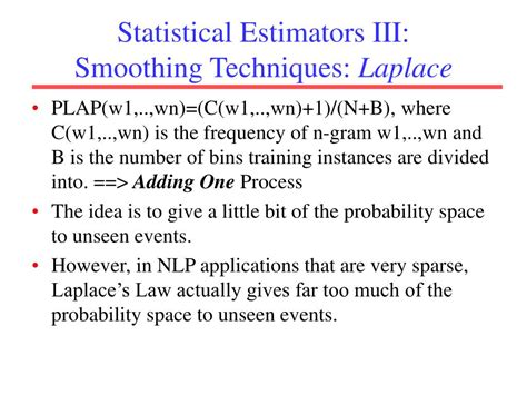 Ppt Statistical Nlp Lecture 8 Statistical Inference N Gram Models