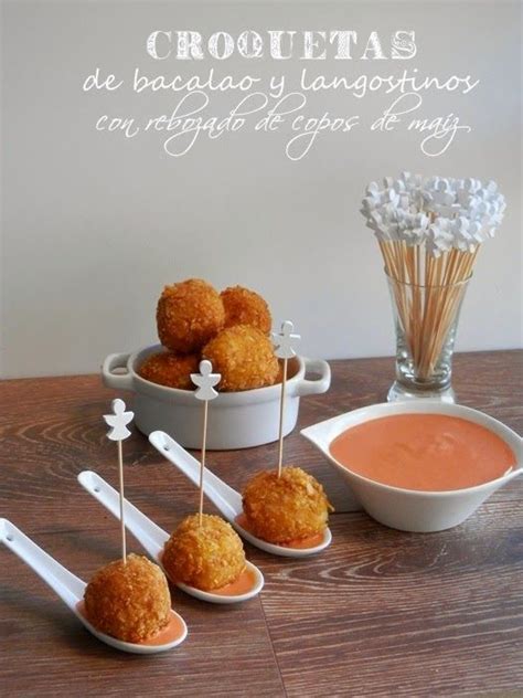 Mandil And Perejil Croquetas De Bacalao Y Langostinos Con Crujiente De Copos De MaÍz Aperitivos