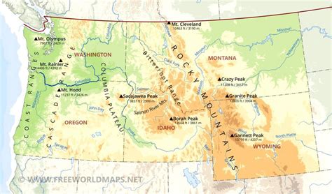 Map Of Pacific Nw Usa Printable Us Maps