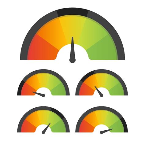 Premium Vector Customer Satisfaction Meter Speedometer Set Vector Illustration