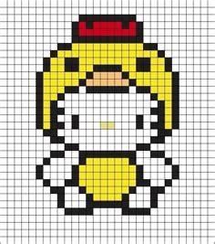 Hello Kitty Pixel Art Grid