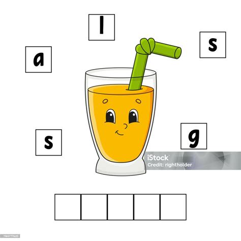 단어 퍼즐 교육 개발 워크 시트 아이들을위한 게임을 학습 활동 페이지 아이들을위한 퍼즐 유치원 수수께끼 귀여운 만화 스타일의 간단한 평면 고립 벡터 일러스트 건강한 생활