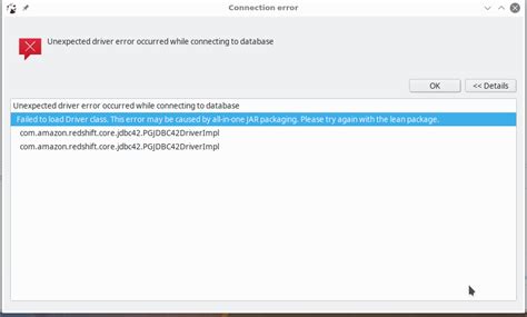 Cannot Connect To Redshift Database With Same Driver As Sql Workbenchj