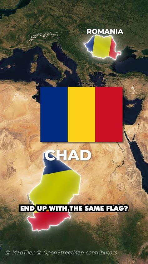 Romania Vs Chad Flag