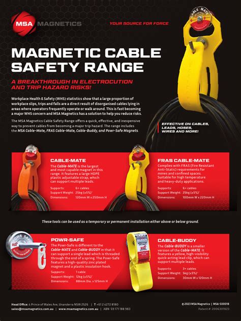 Msa Magnetic Cable Safety Range Brochure Pdf Electricity