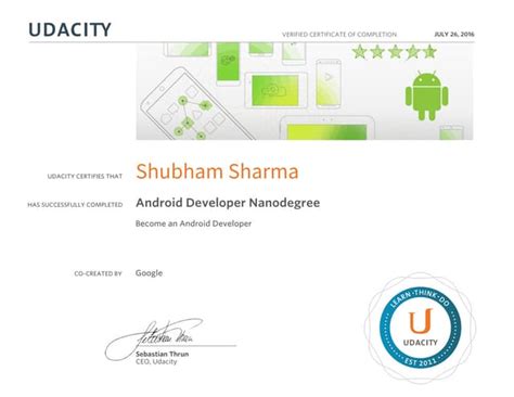 Android Development Certificate 2016 Pdf