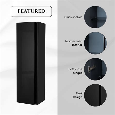 24 Inch High Gloss Black Veneto Floating Bathroom Vanity Wholesale